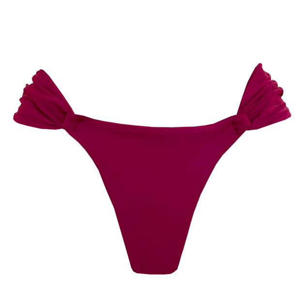 Solid Cherry Red Brazilian Classic Side Scrunch Bikini Bottom – MARETOA ...