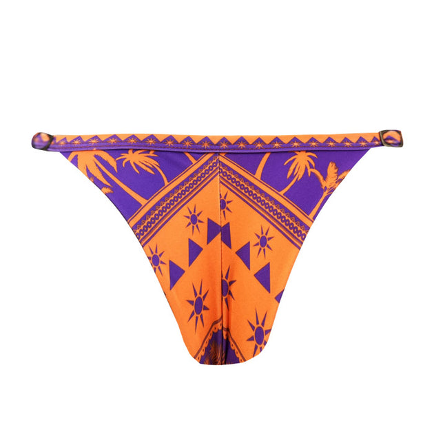 Orange Purple Coconut Trees Brazilian Thong Bikini Bottom – MARETOA ...
