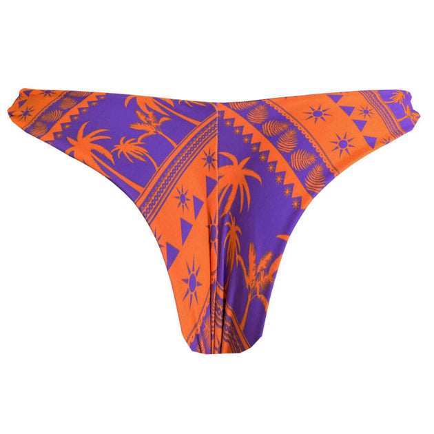 Orange Purple Coconut Trees Brazilian Classic Thong Bikini Bottom ...