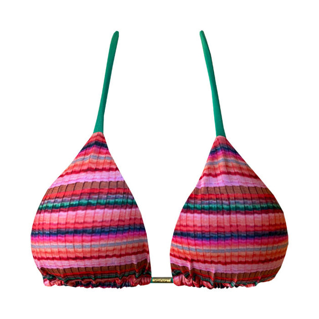 Red Green Stripes Brazilian Triangle Bikini Top – MARETOA BIKINIS USA