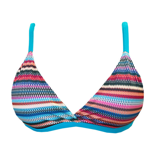 Colorful Stripes Brazilian Fixed Triangle Bikini Top – MARETOA BIKINIS USA