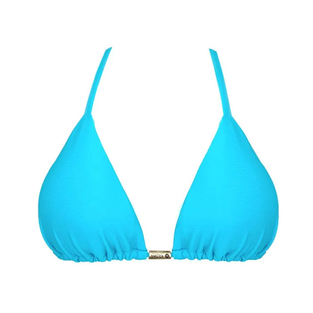 Solid Turquoise Blue Brazilian Triangle Bikini Top – MARETOA BIKINIS USA